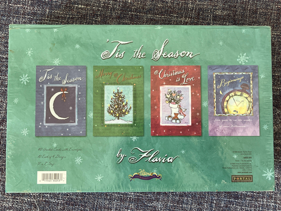 Vintage FLAVIA Tis the Season Holiday Cards by Portal, Boxed, 40 w ...