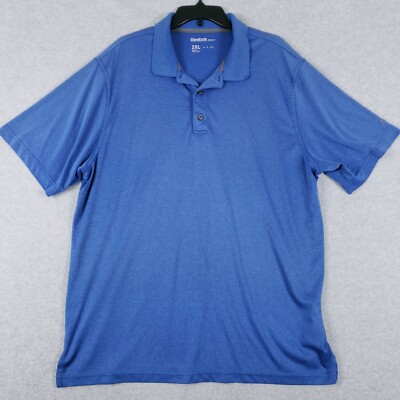 Reebok Golf Polo Shirt Men's Size 2XL Blue Short Sleeve Polo Shirt XXL ...
