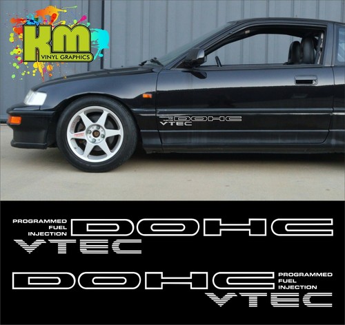 x2 Honda DOHC VTEC Injection Side Stickers - JDM Civic CRX | eBay