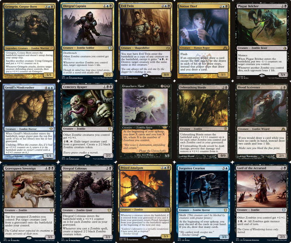 ELITE Commander Zombie Deck - EDH - Grimgrin - 100 Card - MTG - Ready ...