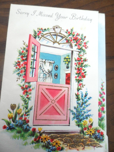 Vintage Birthday Card - MISSED BIRTHDAY - WRITING INSIDE, NO ENVELOPE ...
