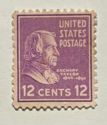 US Stamps Scott# 817, 1938 Zachary Taylor, 12¢ Stamp, Mint Hinged | eBay