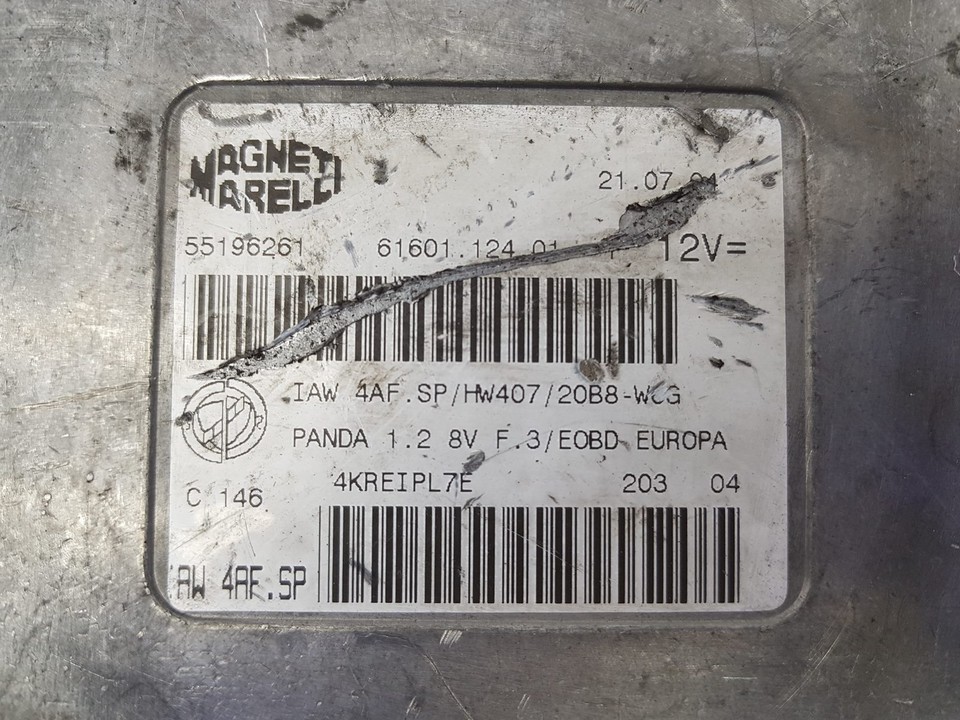 Calculateur ECU IAW4AF.SP 61601.124.01 IAW 4AF.SP/HW407/20B8-W6G Fiat ...