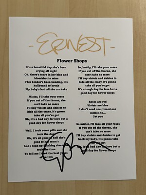 ERNEST SIGNED LYRIC SHEET AUTOGRAPHED COUNTRY SINGER STAR RARE MORGAN ...