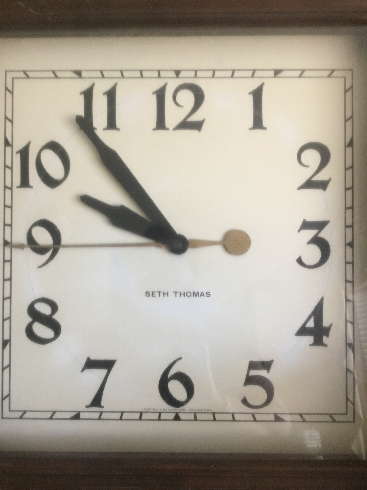 Antique Hamilton Sangamo Large Square Industrial Gallery Clock-Chicago ...