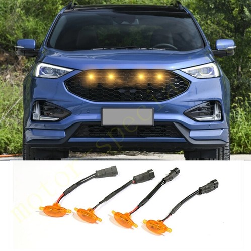 4pcs Front Grille LED Light Raptor Style Grill Cover Fit For Ford Edge ...