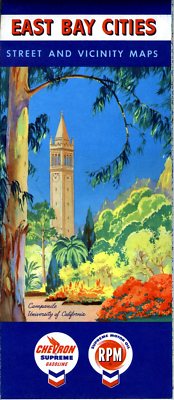 1958 Chevron Road Map: East Bay Cities NOS | eBay