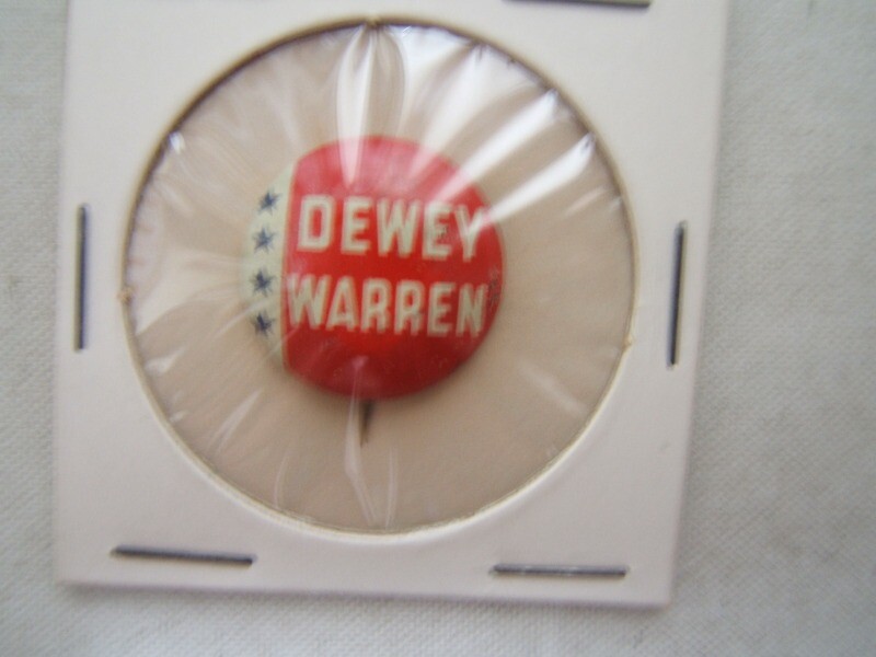 Dewey Bricker Warren Campaign Buttons Lot of 5 Pins all different 1944 ...