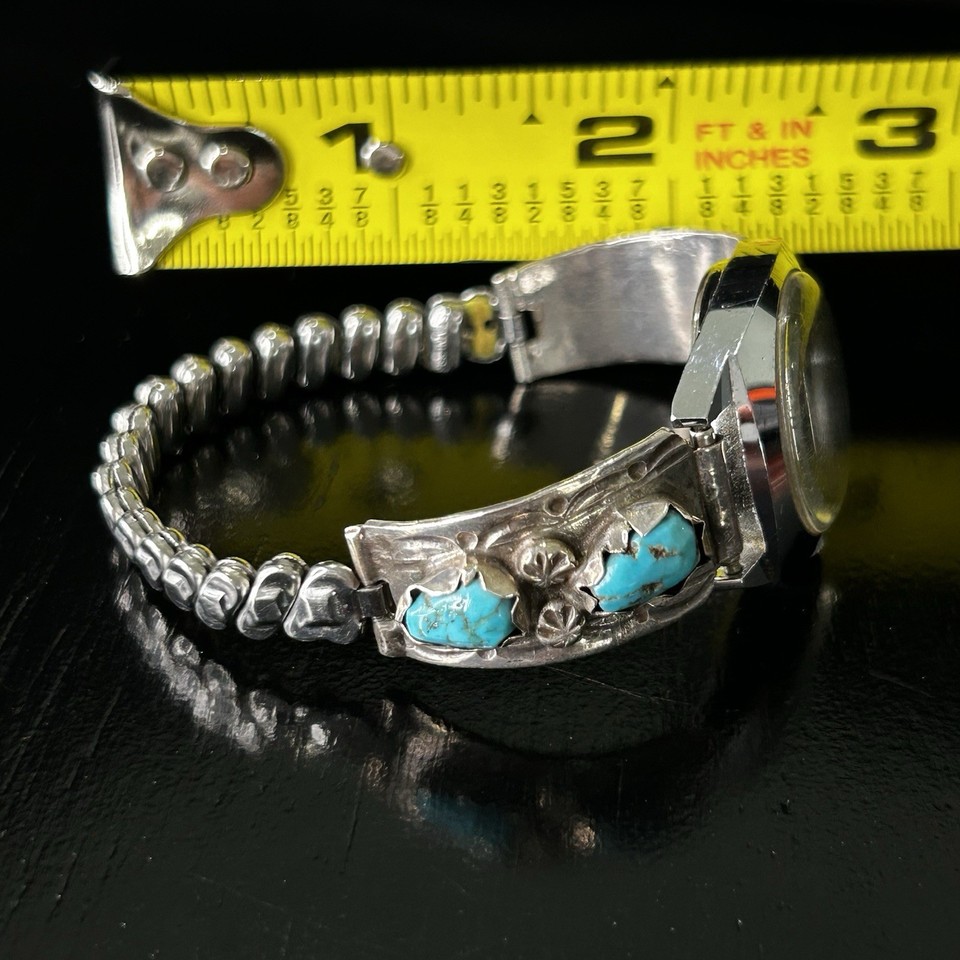 Navajo Sterling Silver Turquoise Watch Timex Band 925 | eBay