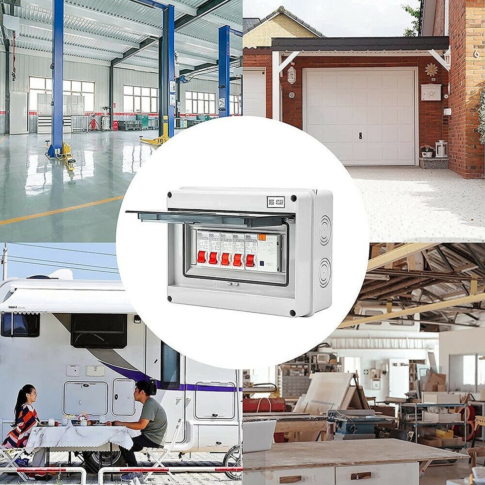 4 Way Garage Shed Camper Van Caravan Consumer Unit Fuse Box With RCD ...