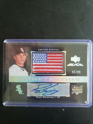 RYAN SWEENEY 2007 UPPER DECK BLACK PRIDE OF A NATION USA FLAG AUTOGRAPH ...