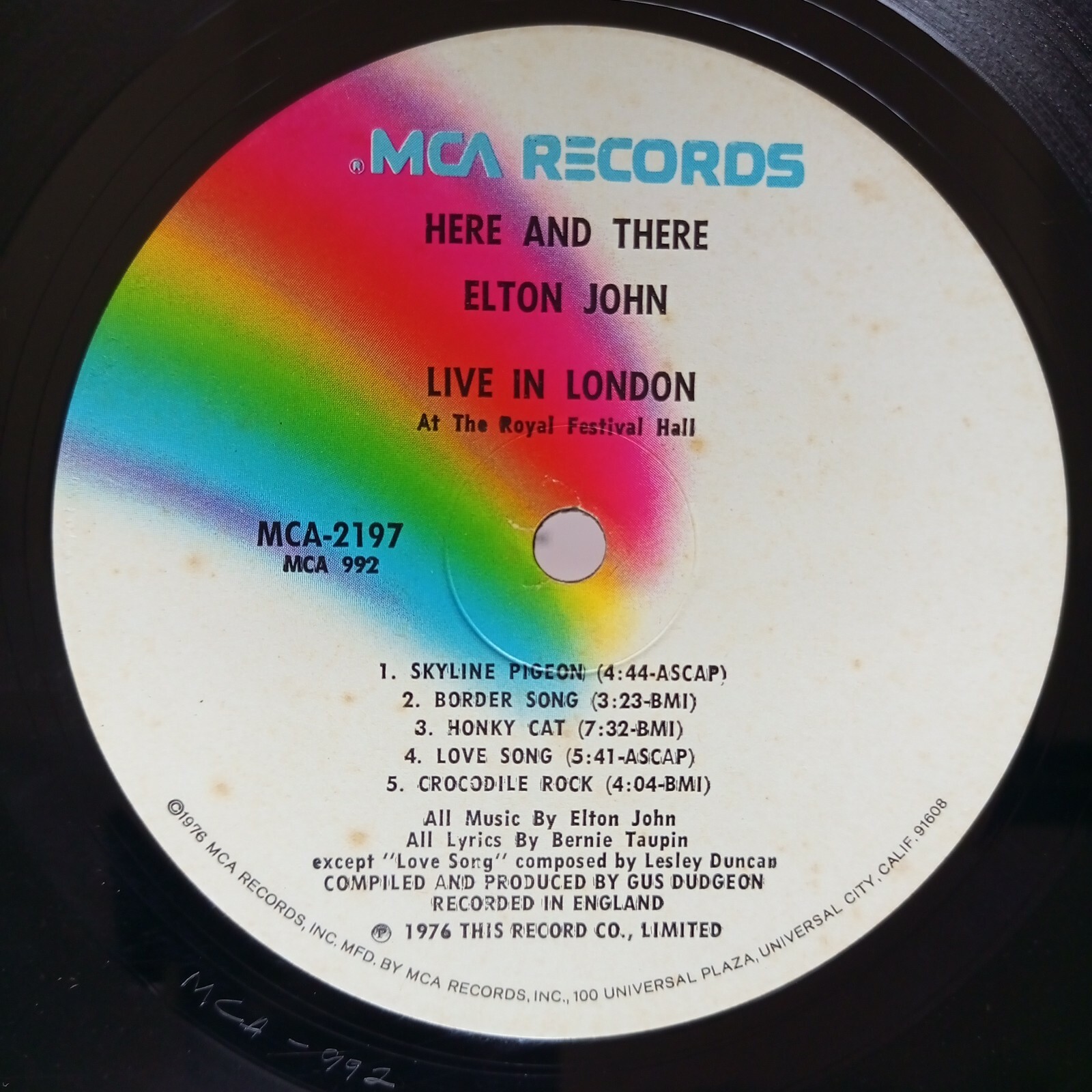 Elton John – Here And There [1976] Vinyl LP Pop Rock Classic US MCA ...
