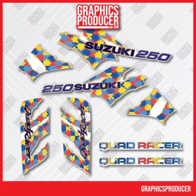 Suzuki LT250R Quadracer Decals Replica Full Set Graphics Sticker 85-92 ...