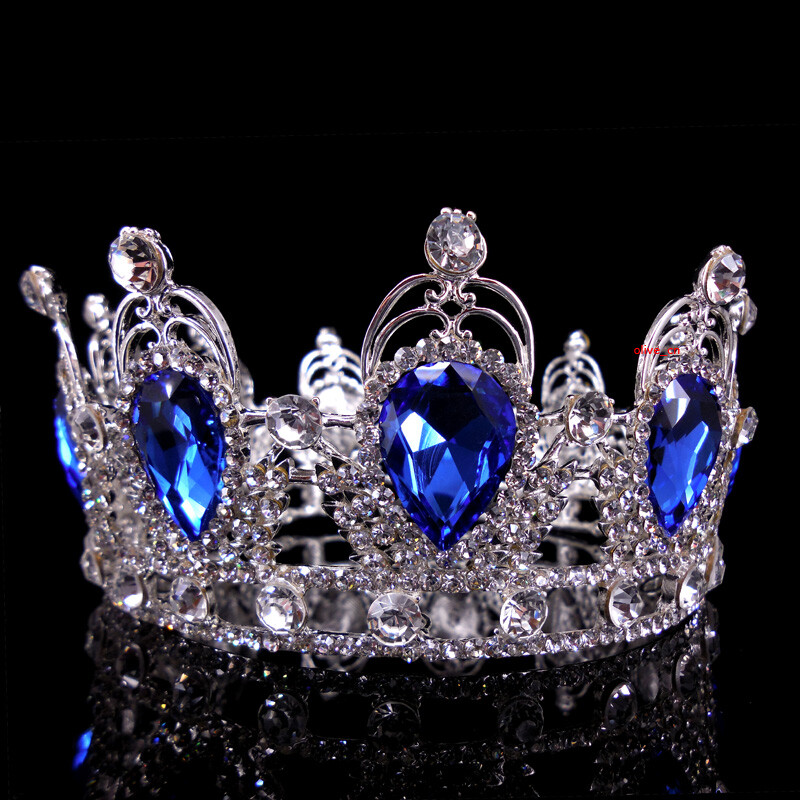72 Styles Blue Crystal Queen Princess Tiara Crown Wedding Princess For ...