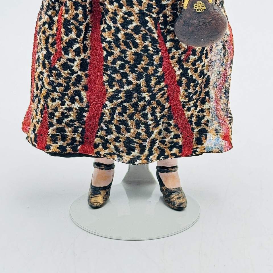 Artisan MARCIA BACKSTROM Leopard Lady Doll Dollhouse Miniature Standing ...