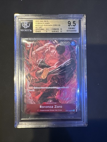 One Piece TCG Romance Dawn - Roronoa Zoro SR Parallel OP01-025 (BGS 9.5 ...