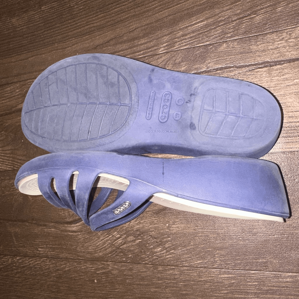 Crocs rubber washable nursing ortho navy 9 wedge sandals | eBay
