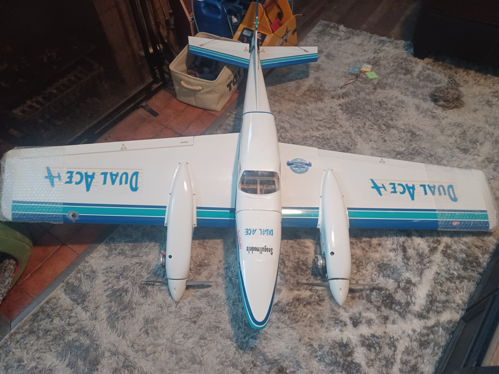 Seagull Dual Nitro Engine Rc Airplane 70" X 64" Evolution .46 Twin ...