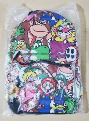 Super Mario Backpack Multi Character Video Game School Travel Laptop ...