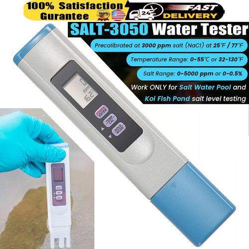 SALT-3050 Digital Salinity Tester For Pool Salt Water Test Waterproof ...