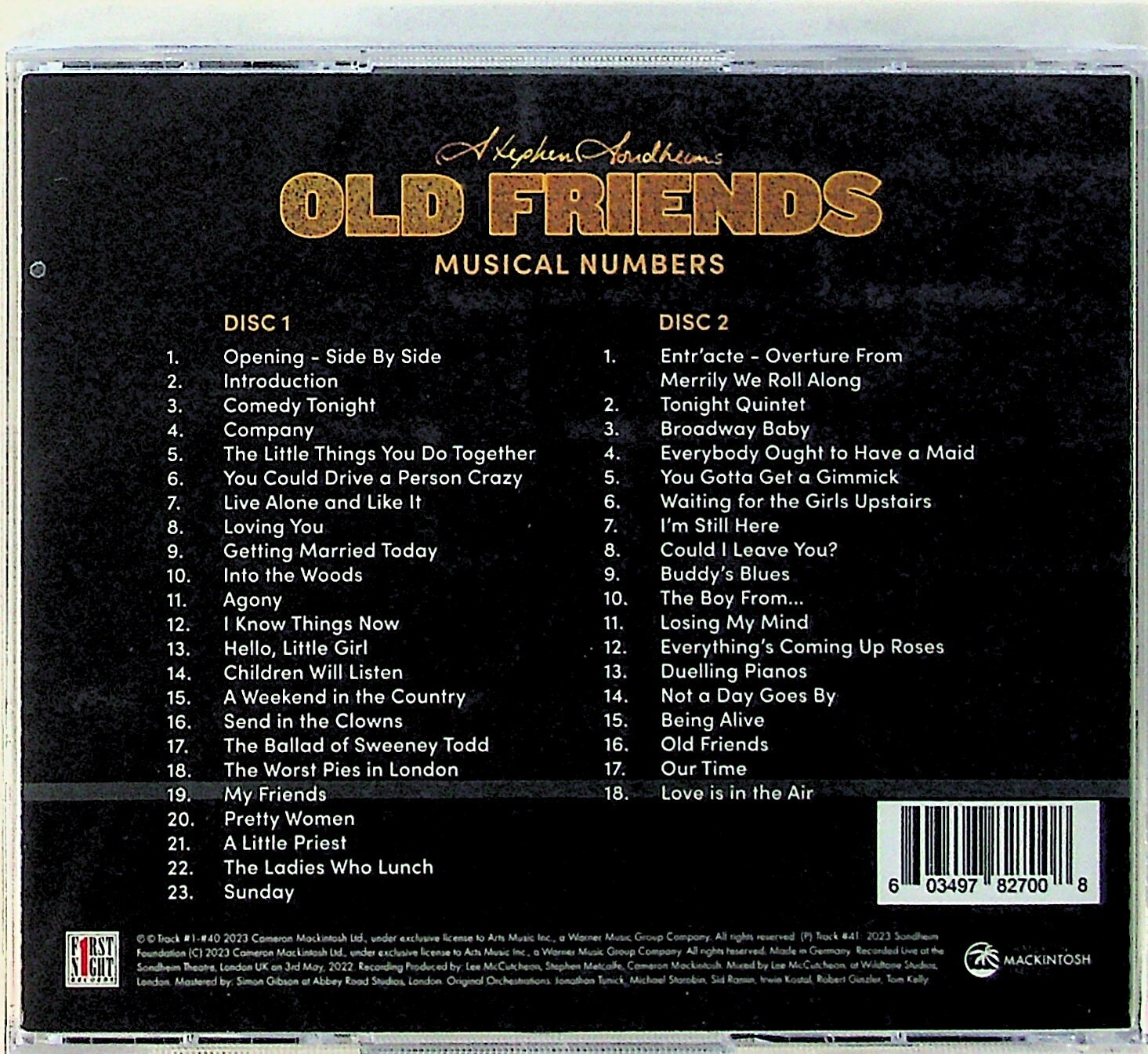Stephen Sondheim -Old Friends -A Celebration 2-CD -NEW (2023) Live Gala ...