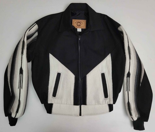 VTG Buffalo Nickel Aztec Coyote Western Cowboy Embroidered Bomber ...