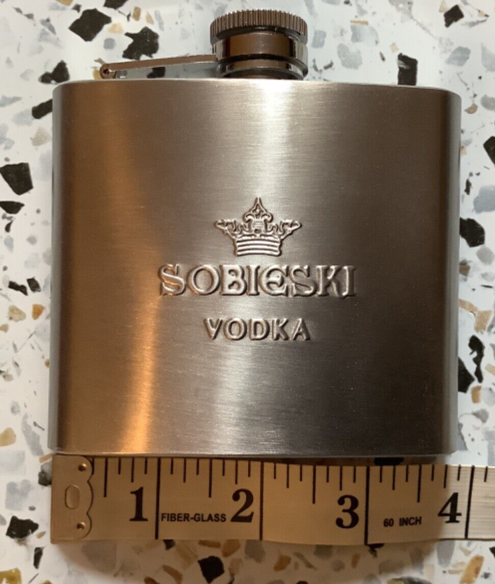 Flask 5 oz Stainless Steel Sobieski Vodka | eBay