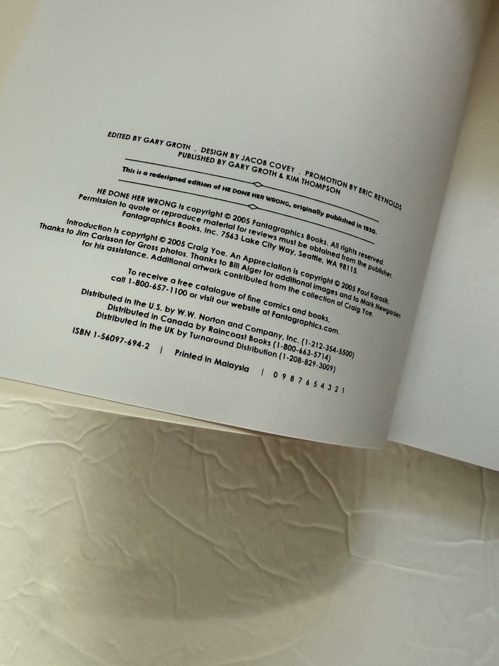 He Done Her Wrong: The Great American Novel - Milt Gross [Fantagraphic 2005] 9781560976943| eBay