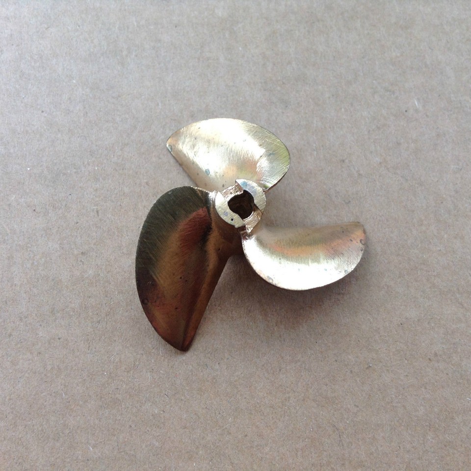 PROPELLER 436 Bronze prop 1/8" 3.18mm shaft 3 blade 36mm Diameter RC ...