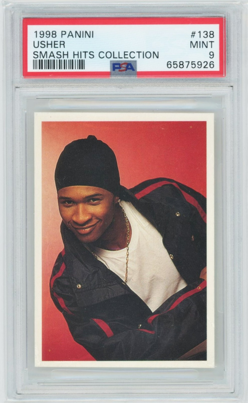 USHER 1998 Panini Smash Hits Stickers #138 PSA 9 Mint---pop 1 w/none ...