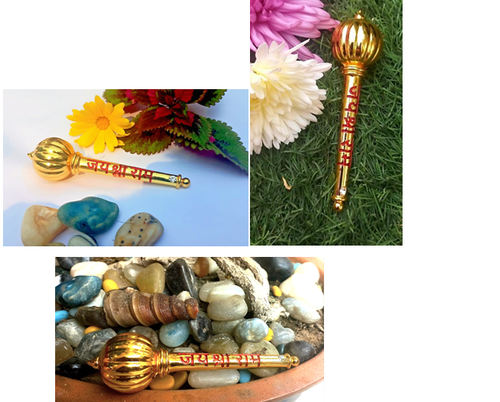 Gorgeous 4.5"Metal Gada Lord Hanuman BajrangBali Religious Home Temple ...