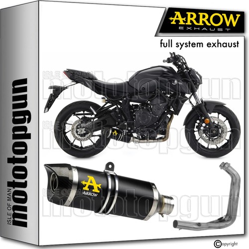 arrow full exhaust go thunder black aluminium c for yamaha mt07 mt-07 ...