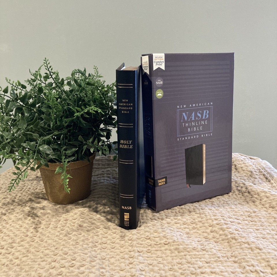 1995 NASB Bible | Black Bonded Leather | Thumb-Indexed NASB Bible ...