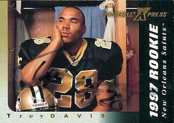 Troy Davis autographed Football Card (Saints) 1997 Pinnacle XPress #124 ...