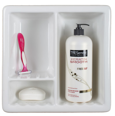 Shampoo Soap Shower Recessed Niche Ceramic Shelf Gloss White 3 | eBay
