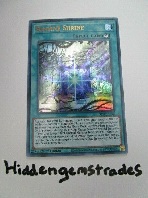 Yugioh! Sunvine Shrine GFTP-EN025 Ultra 1st Edition Near Mint! | eBay