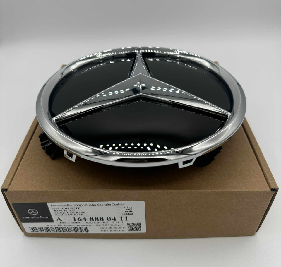 Chrome Front Grill Star Badge Glass 3D Emblem for Mercedes | eBay
