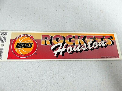 Houston Rockets Bumper Sticker Vintage Circa 1990's NBA Team Logo ...