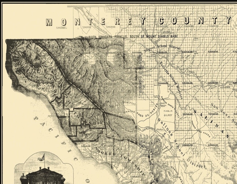 County Map - San Luis Obispo County California - Harris 1874 - 29.69 x ...