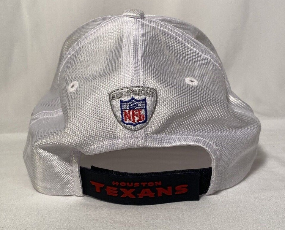 Houston Texans Cap/Hat. NFL Equipment/Reebok. White w Navy Rubber Bill ...