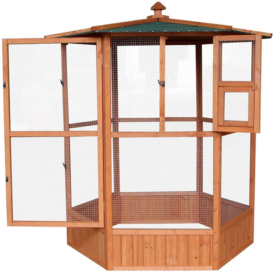 Outdoor Hexagonal Bird Aviary For Budgies Doves Canaries Quails Finches ...