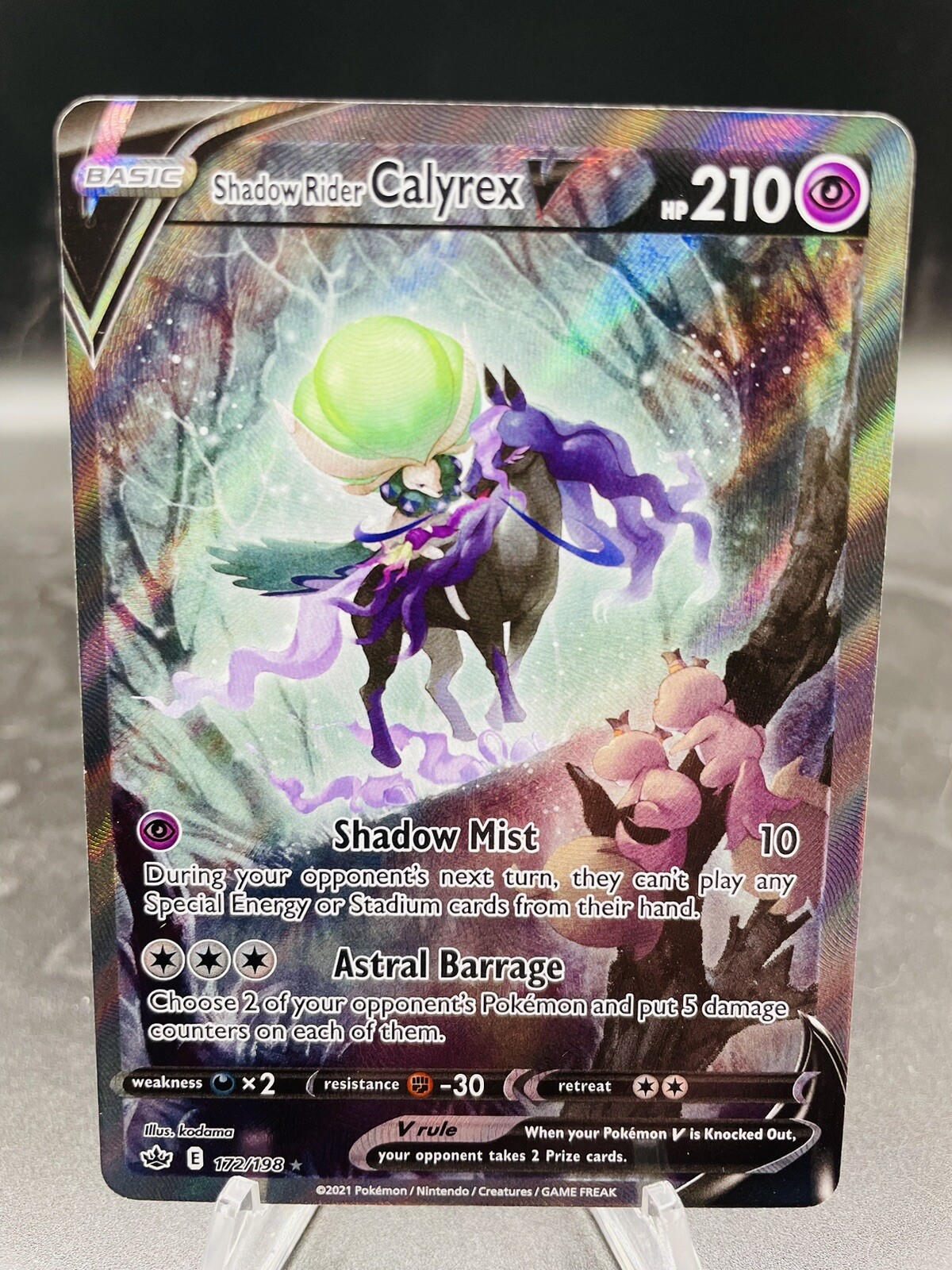 Pokemon Shadow Rider Calyrex V 172/198 Alt Art Chilling Reign Ultra ...