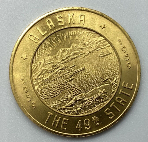 Coin Alaska 49th State Fairbanks 1959 $1 birthday year souvenir Token ...