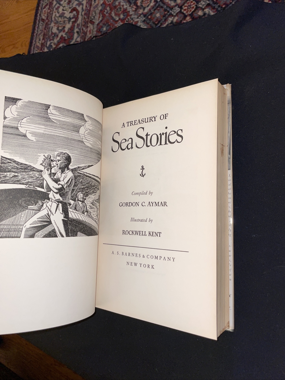 1st Treasury of Sea Stories Rockwell Kent Gordon Aymar HC DJ 1948 Jolly ...