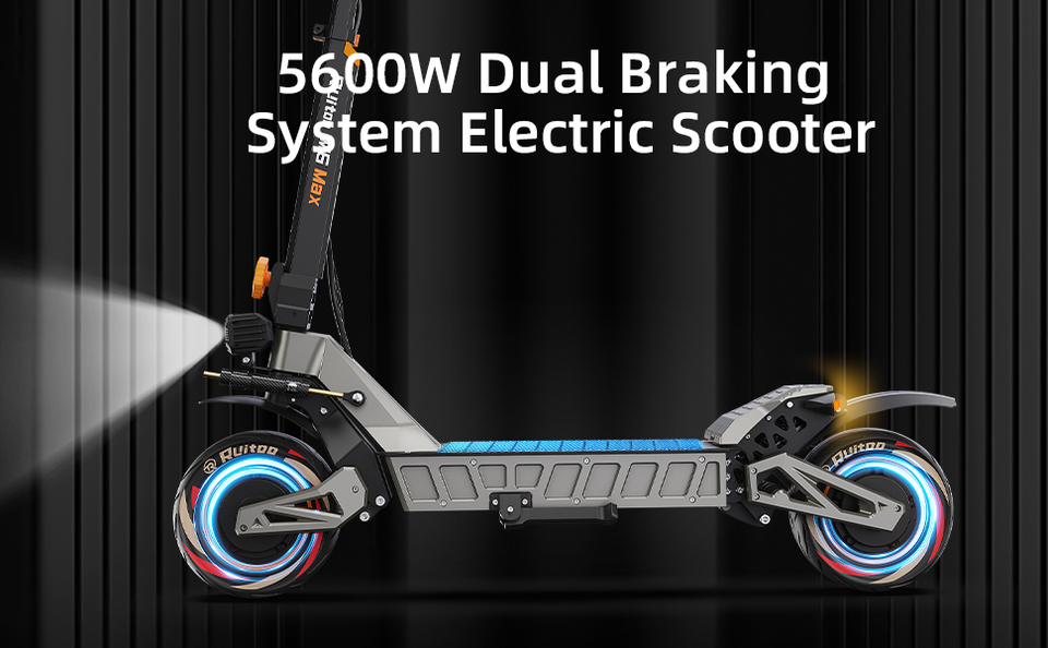 Ruitoo 5600W Electric Scooter Adult Dual Motor Folding E-Scooter 46MPH ...