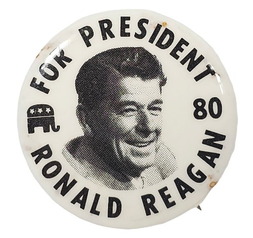 Vintage 1980 Ronald Reagan for President Pinback Button | eBay