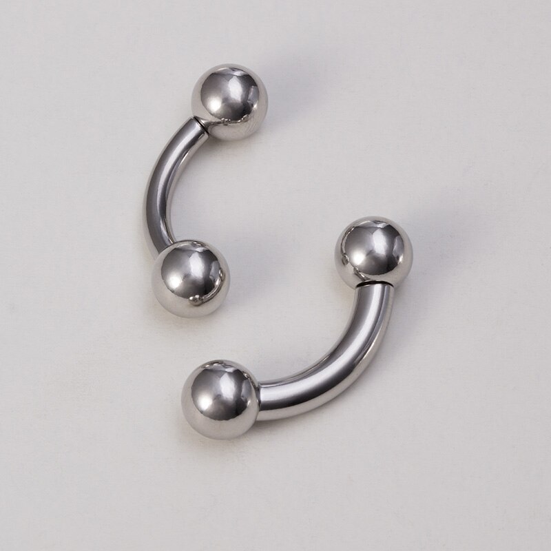 Solid Titanium 12G 8G 6G 4G2G 0G Internally Threaded Gauges Curved Ball ...