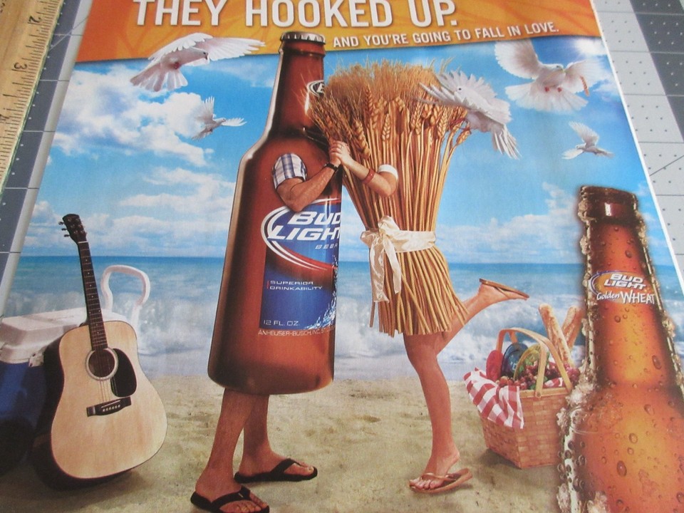 2010 Print Ad Bud Light Golden Wheat Beer They Hooked Up You Fall In ...