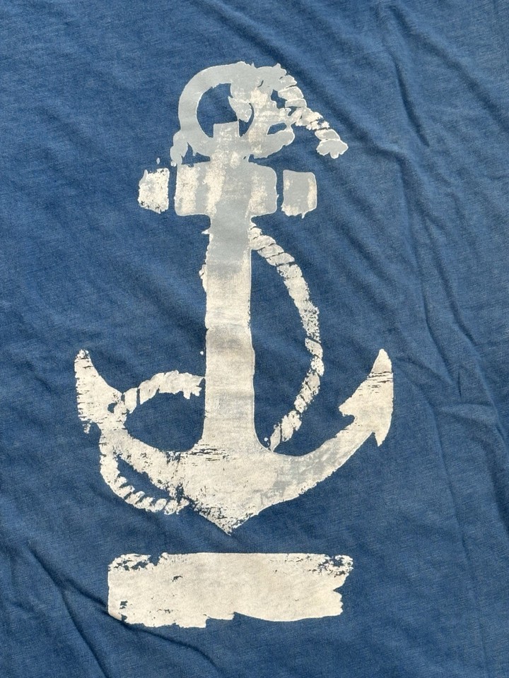 American Eagle Outfitters Blue Anchor Graphic T-shirt Mens Medium M ...