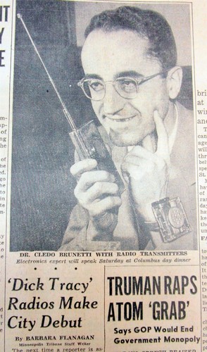 1948 newspaper w INVENTION of the real life comic strip "DICK TRACY ...